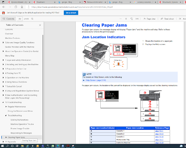 How to fix a paper jam in a Kyocera printer